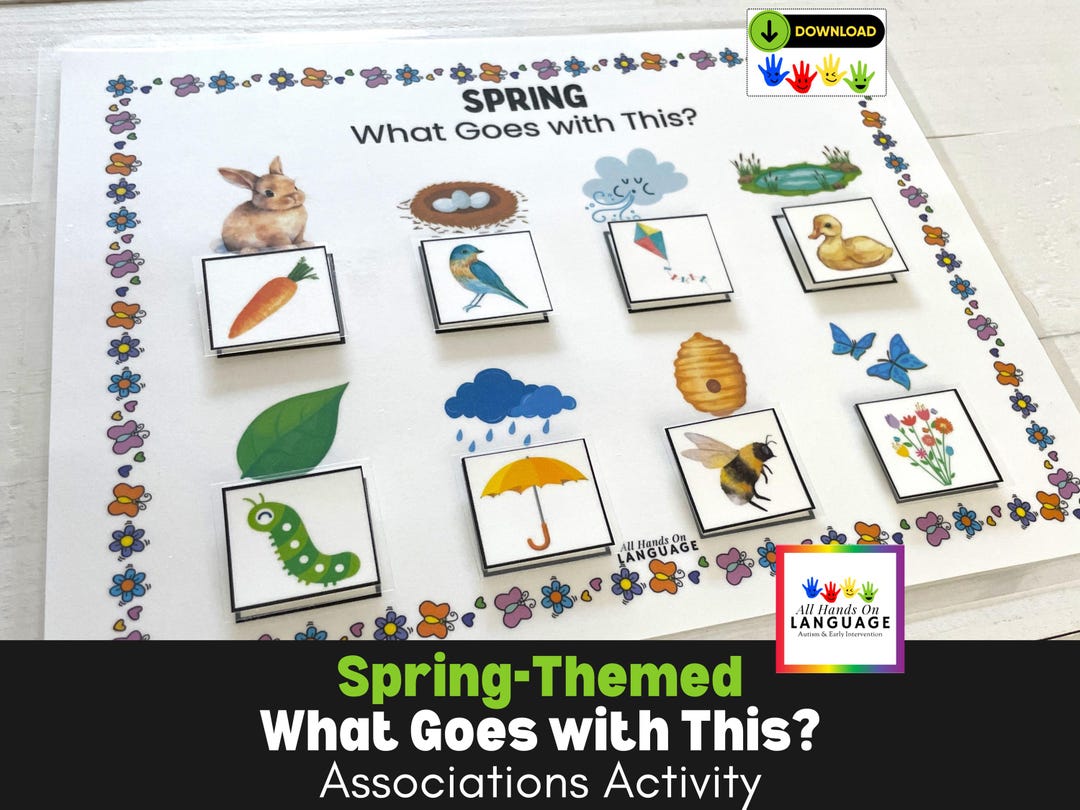 Spring-themed What Goes With This? Associations Matching Activity ...