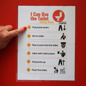 Toileting Sequence Chart, I Can Use the Toilet Sitting Down, 6-step ...