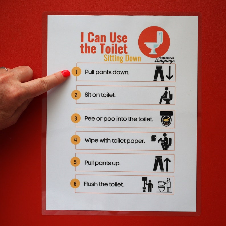 Toileting Sequence Chart I Can Use the Toilet Sitting Down - Etsy