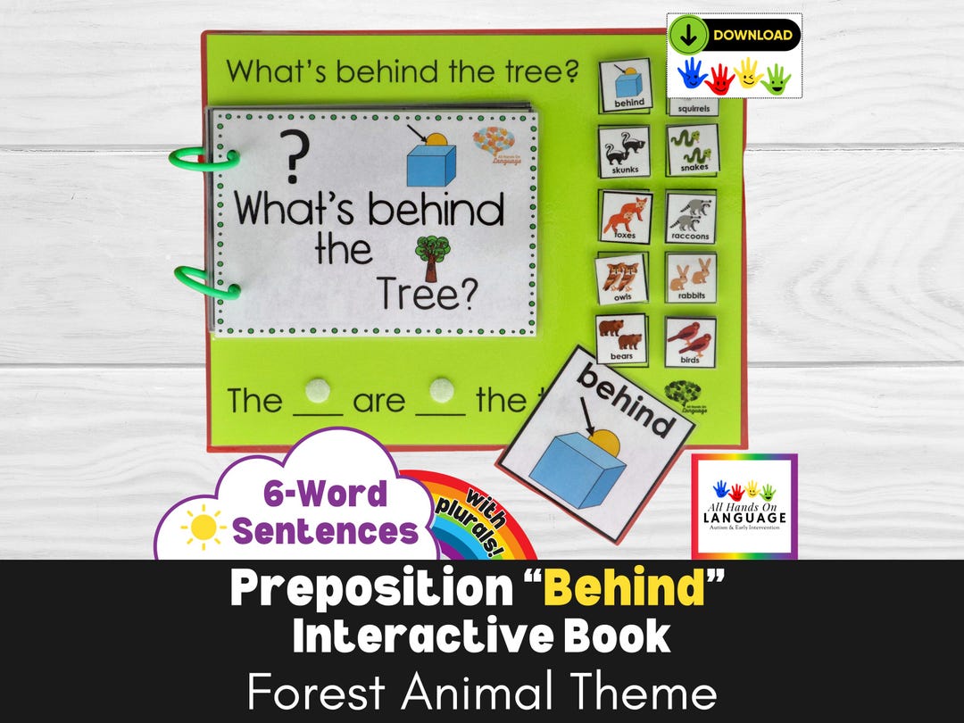 What's Behind the Tree? Interactive Book for Preposition BEHIND ...