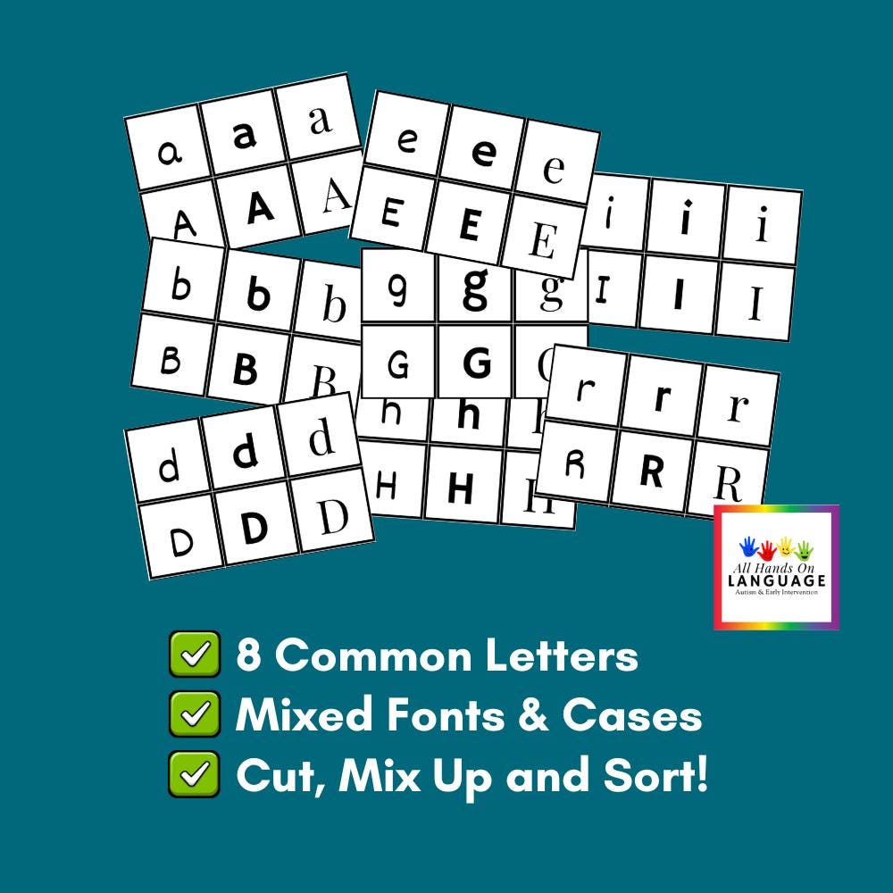 Letter Recognition Sorting Activity: Multiple Fonts (PDF Printable) - Etsy