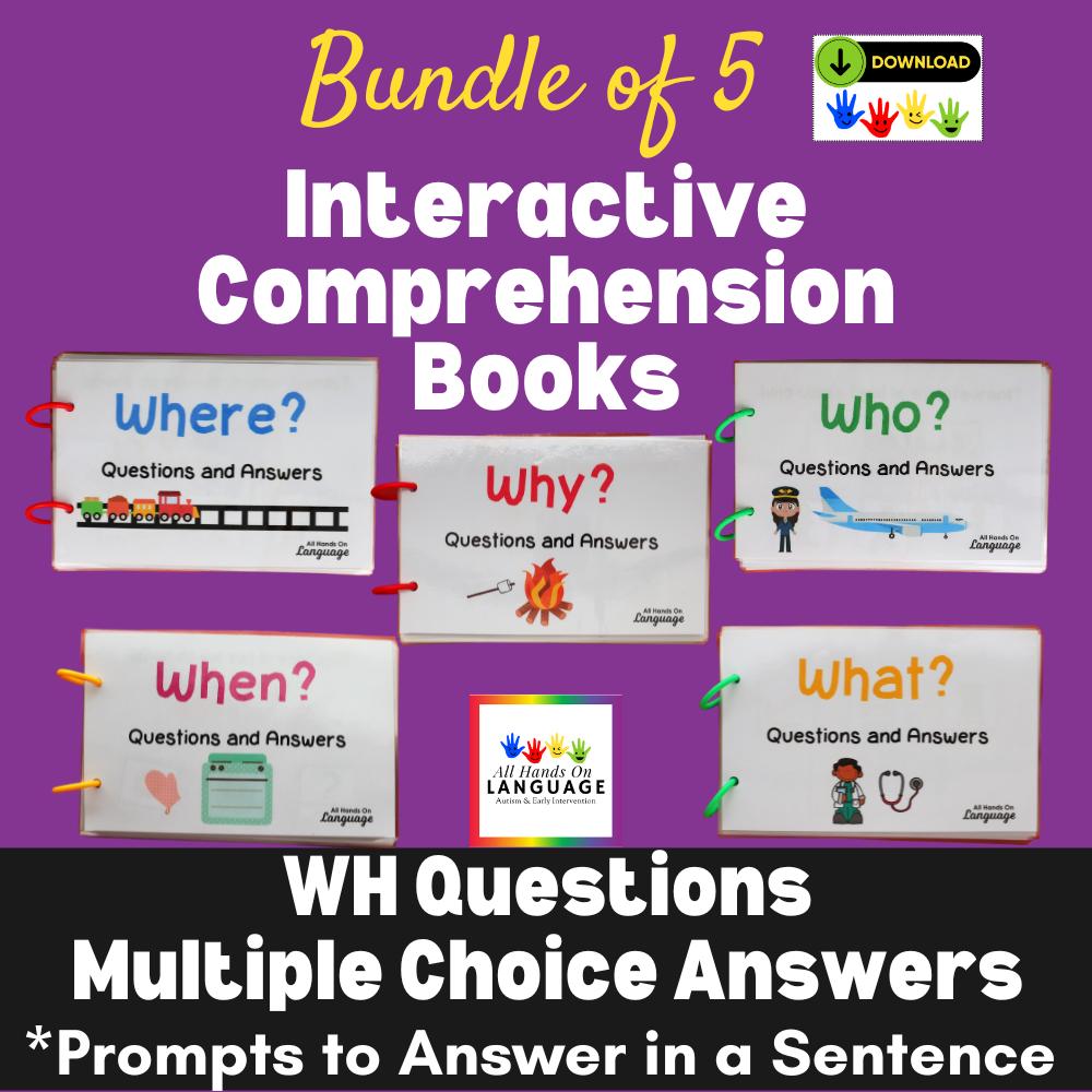 WH Question Comprehension Books Bundle: Speech Therapy (PDF Printable ...