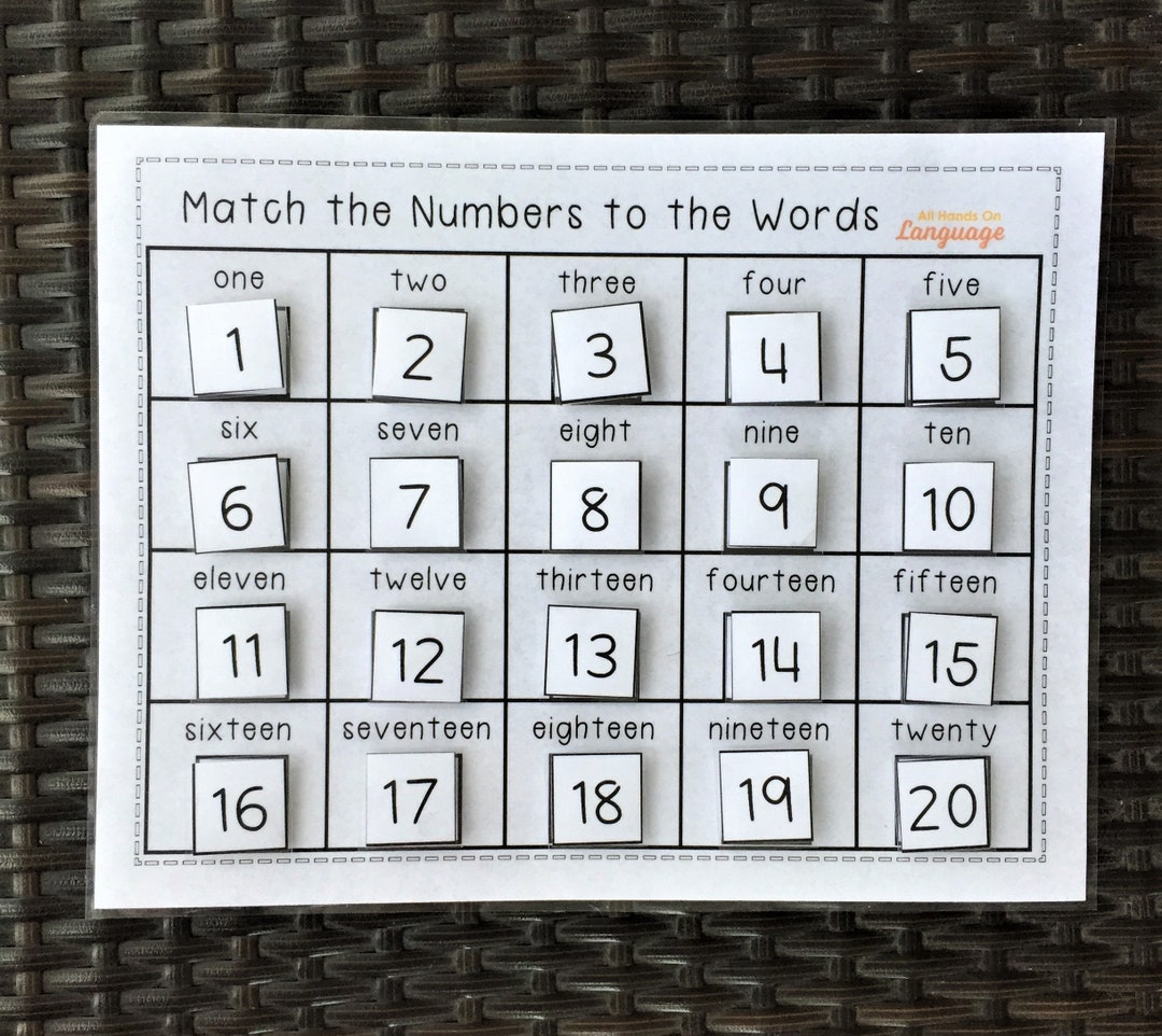 Numbers 1-20 Match the Number to the Word Activity, Numbers in Sequence ...