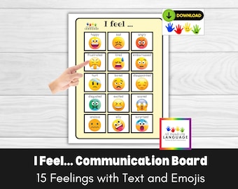 I Feel Communication Board - Etsy