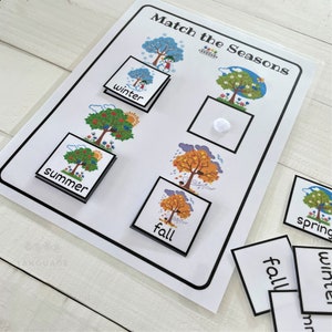 Four Seasons Matching Activity, Match the Pictures and the Words ...