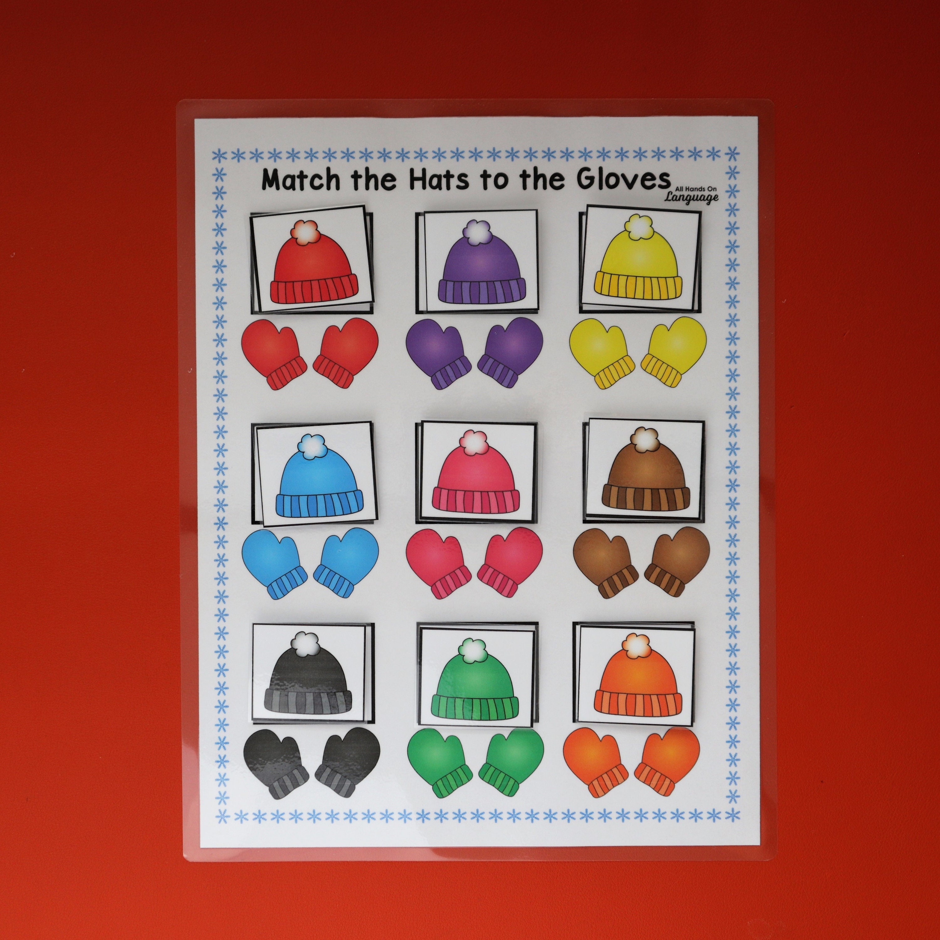 Color Matching Game: Hats and Gloves - Winter Activity (printable PDF ...