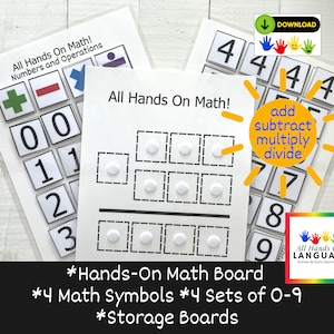 All Hands on Math Interactive Activity Board: 40 Number Cards Add ...