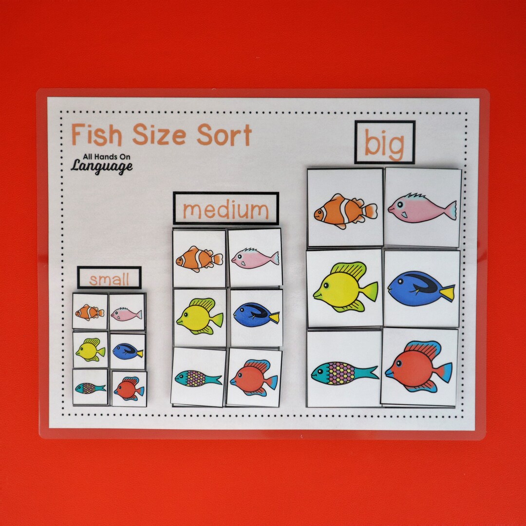 Fish Size Sort Activity, Small Medium Big, Fish Pictures in 3 Sizes ...