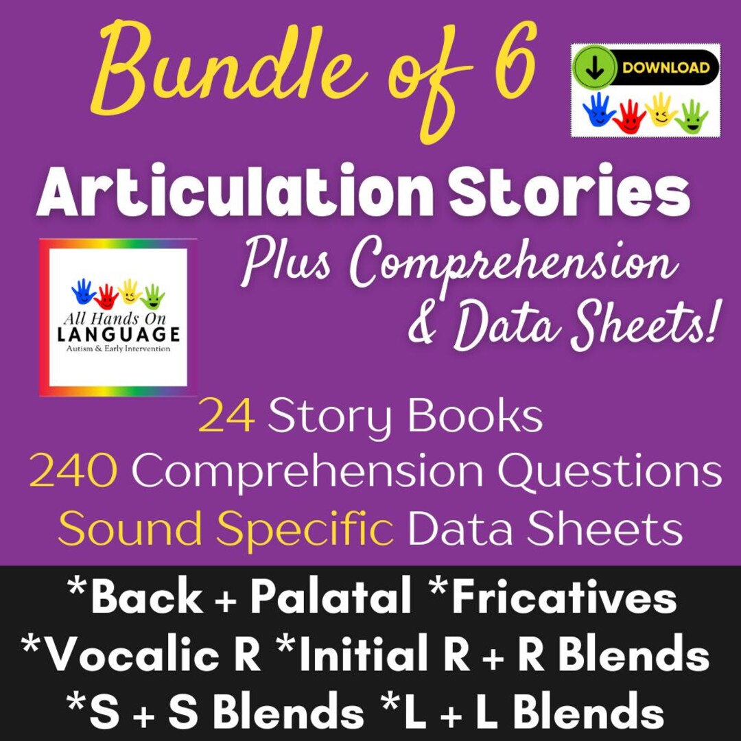 Articulation Stories Bundle: Speech Therapy, Comprehension (PDF ...
