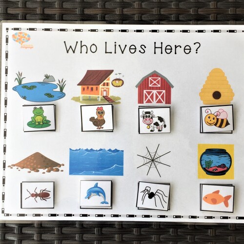 Animals and Homes Matching Activity Who Lives Here - Etsy