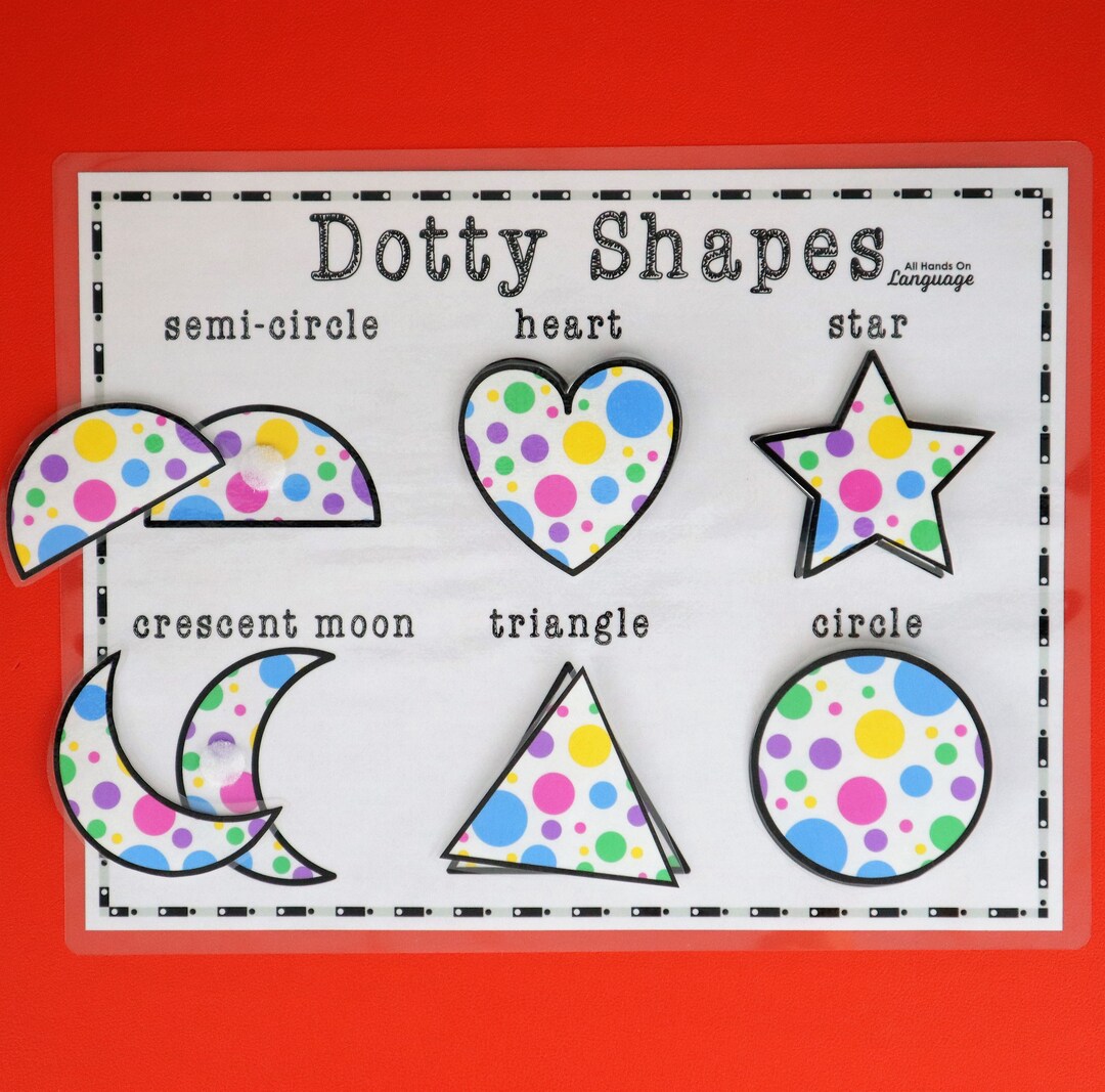 Dotty Shapes Matching Activity, Match 6 Labeled 2D Shapes, Preschool ...