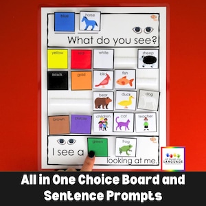 Brown Bear Story Choice Board: Colors & Animals Sentence Builder (PDF ...