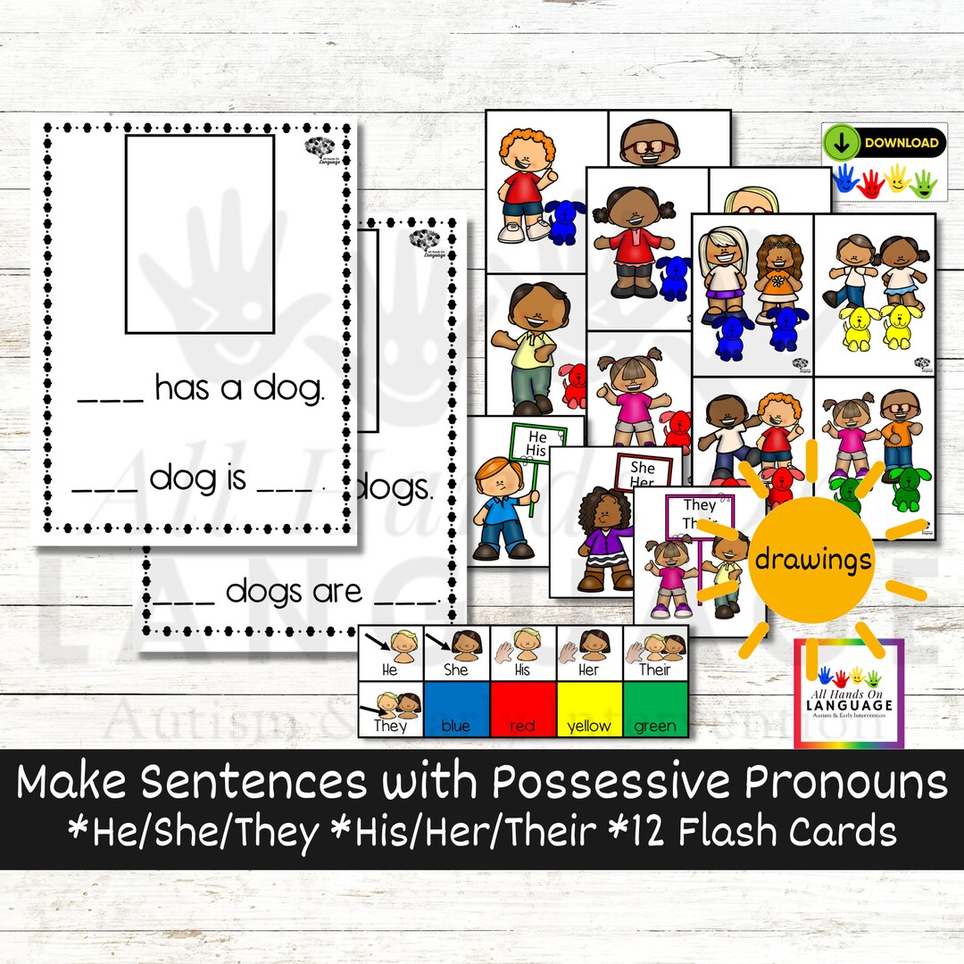 Haga oraciones con He She They / His Her Their usando - Etsy México