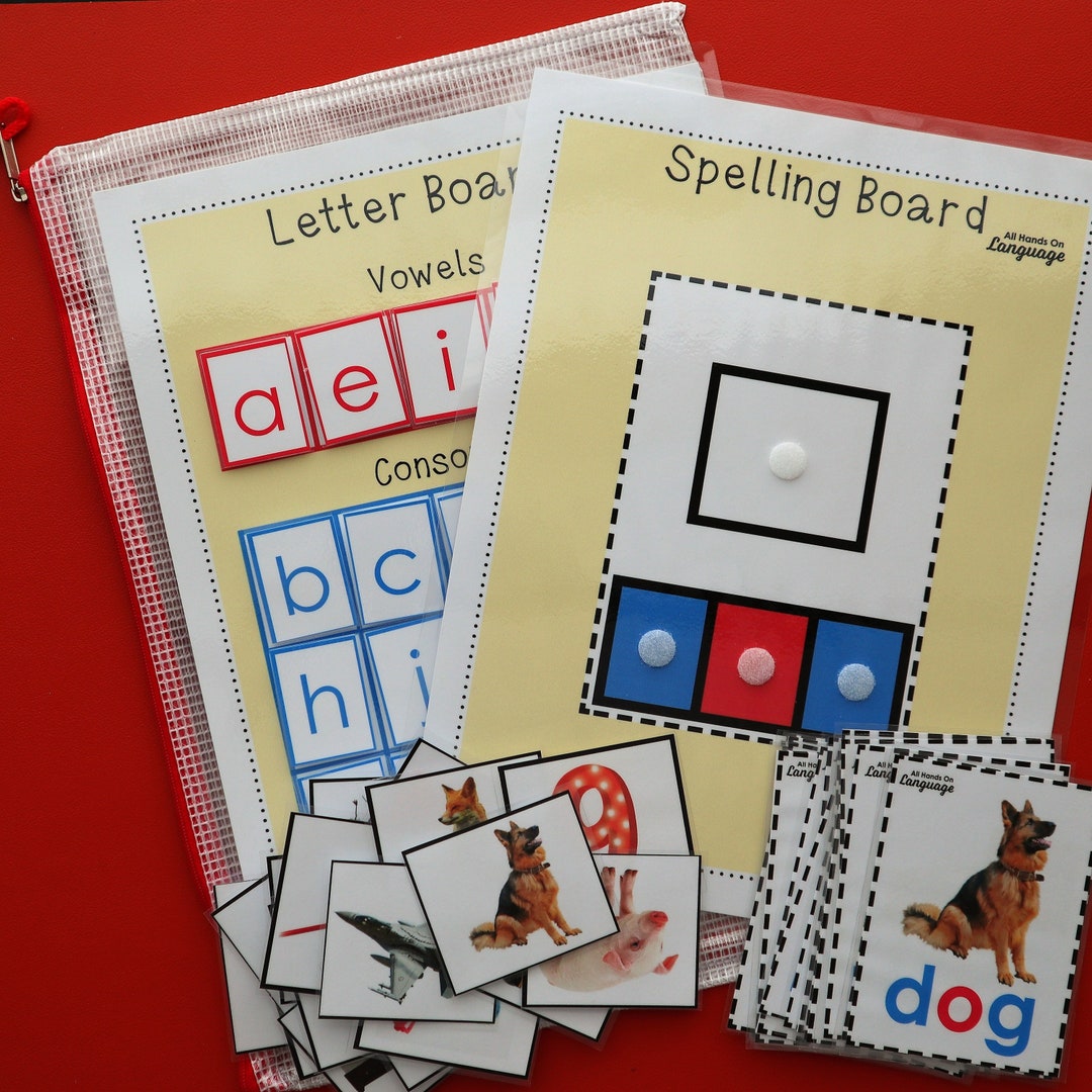CVC Words Spelling Set With 20 Flashcards, 20 Pictures, and 20 Color ...