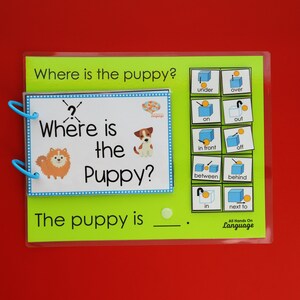 Puppy Preposition Interactive Book: Sentence Building, Speech & Autism ...