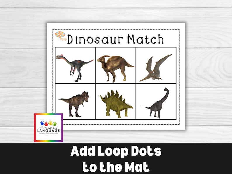 Dinosaur Matching Game: Realistic Graphics, Homeschool Activity (PDF ...