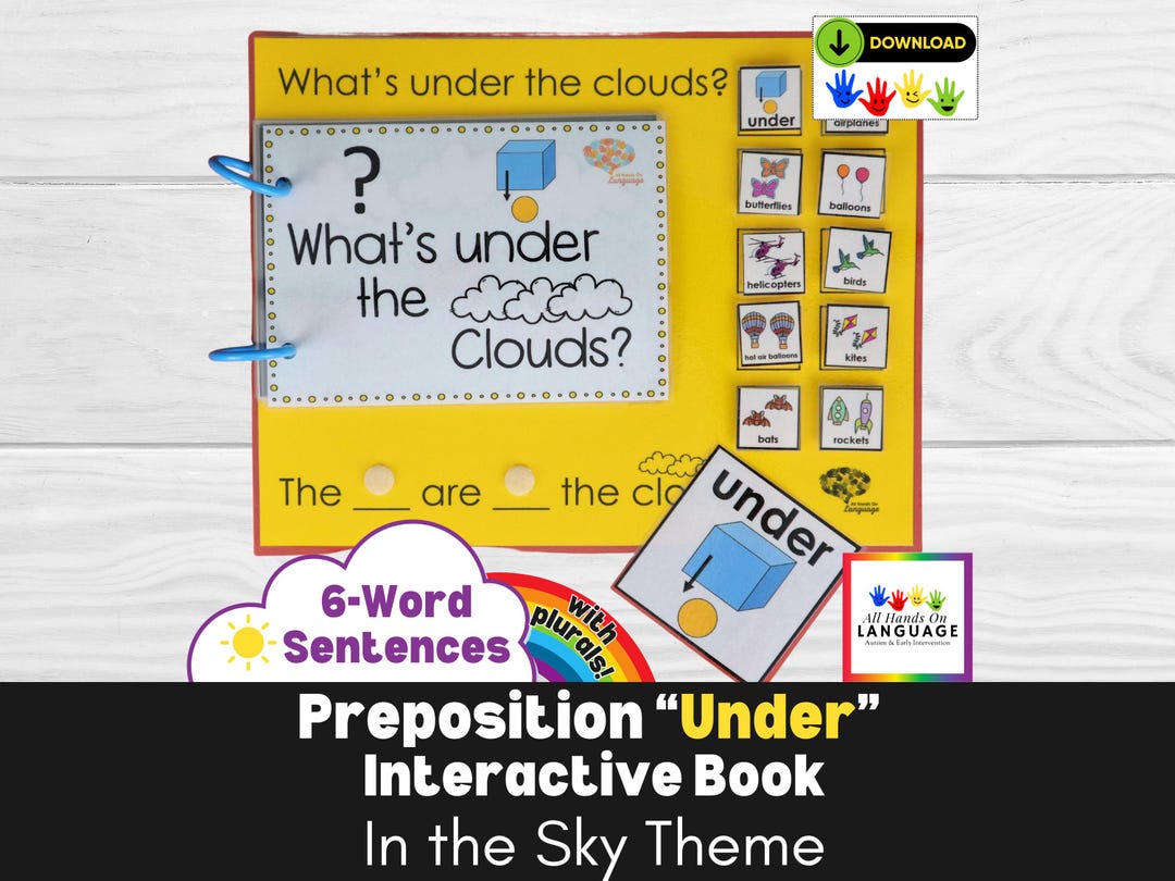 What's Under the Clouds? Interactive Book, Preposition UNDER + Sentence ...