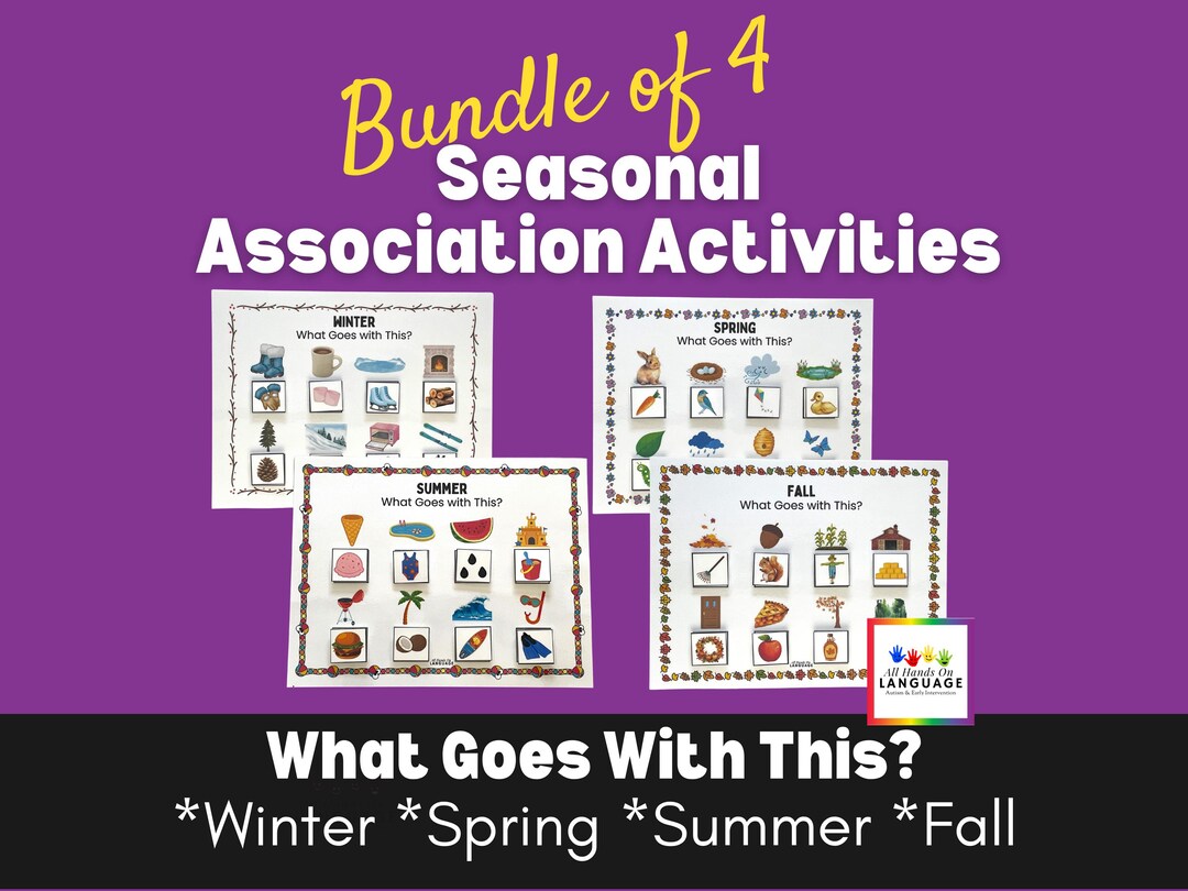 Seasonal Association Activities Bundle: Speech Therapy (PDF Printable ...
