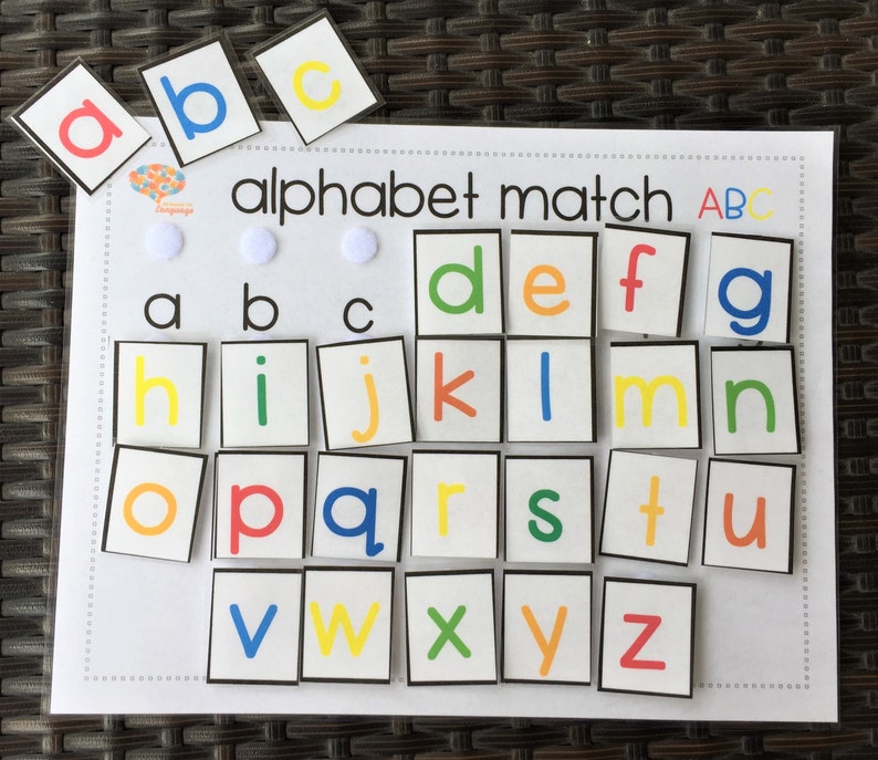 Lowercase Alphabet Matching Activity Match the Colorful - Etsy