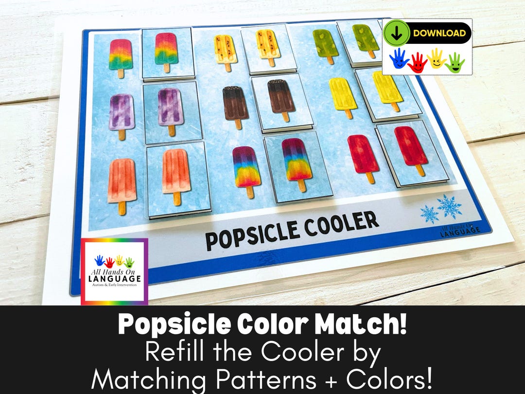Popsicle Match! Refill the Popsicle Cooler! Pattern + Color Matching ...