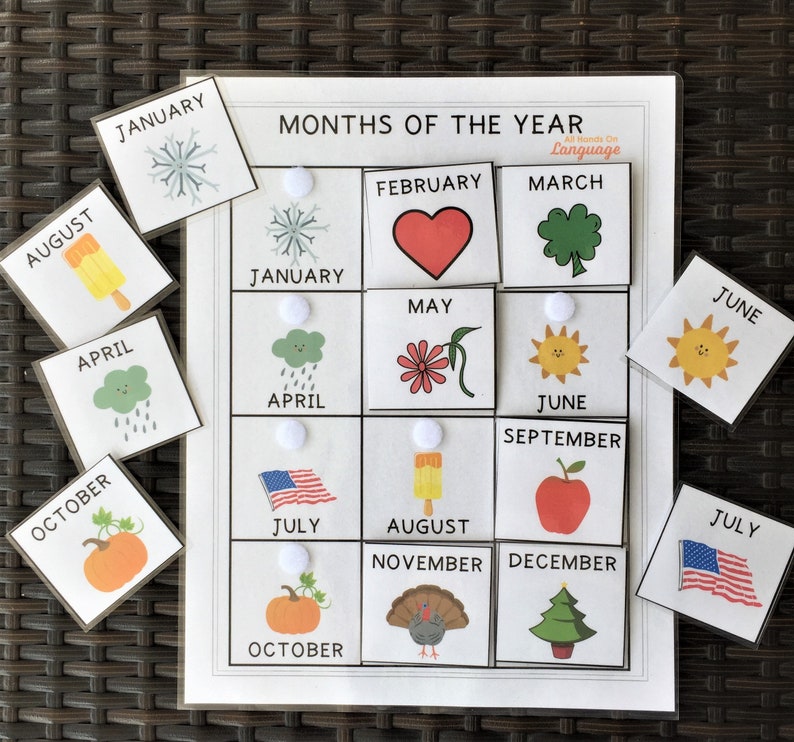 Months of the Year Matching Activity Labeled Months With - Etsy Months of the Year Matching Activity Labeled Months With - Etsy