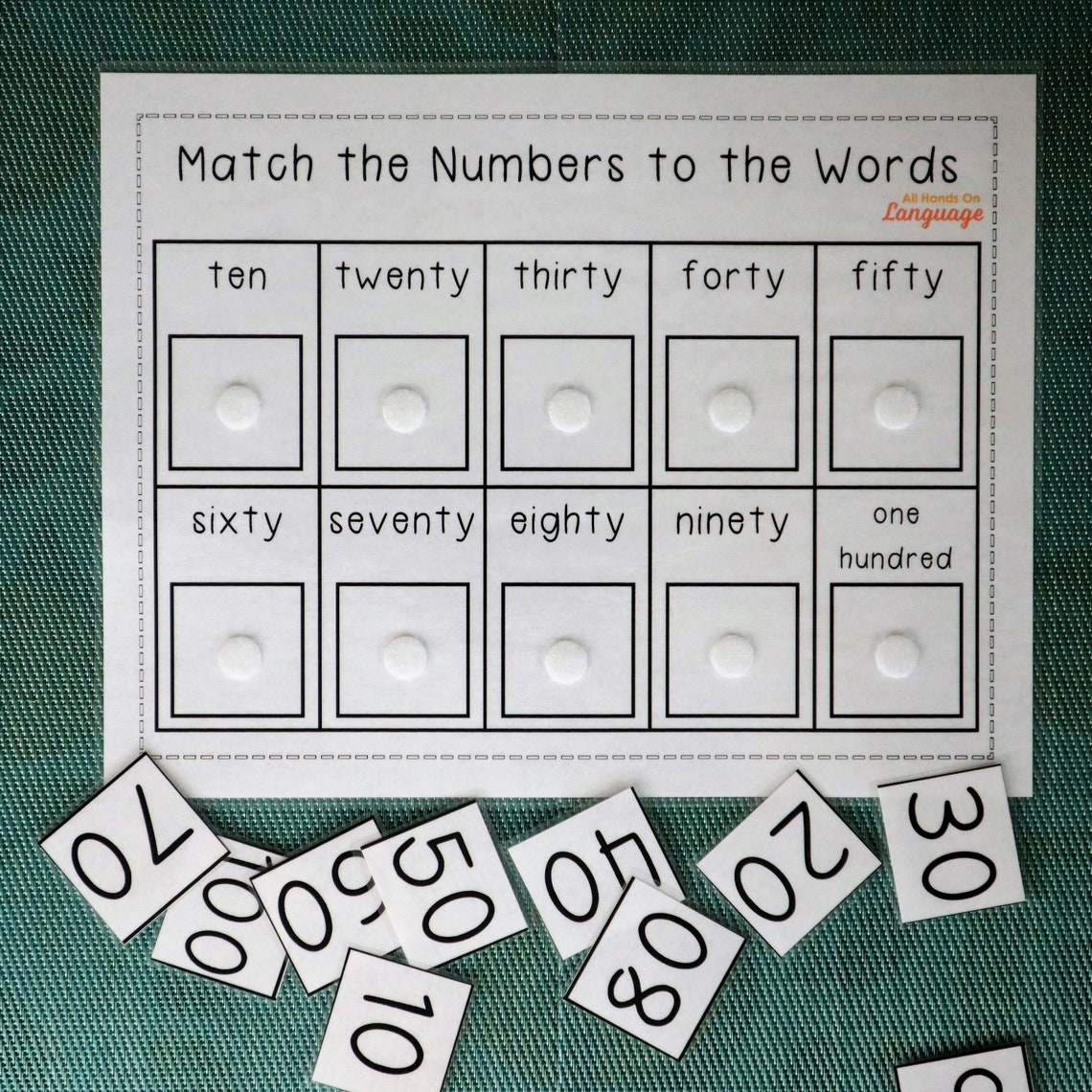 Numbers 10-100 Match the Numbers to the Words Activity Skip - Etsy