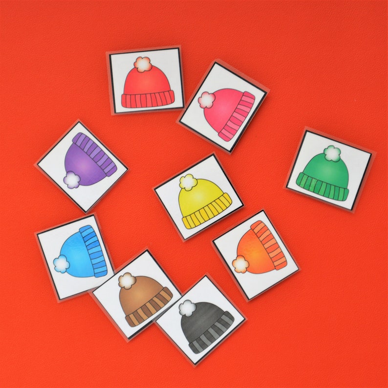 Color Matching Game: Hats and Gloves - Winter Activity (printable PDF ...