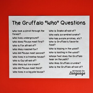 The Gruffalo Story Companion Set: Comprehension, Retelling & Coloring ...