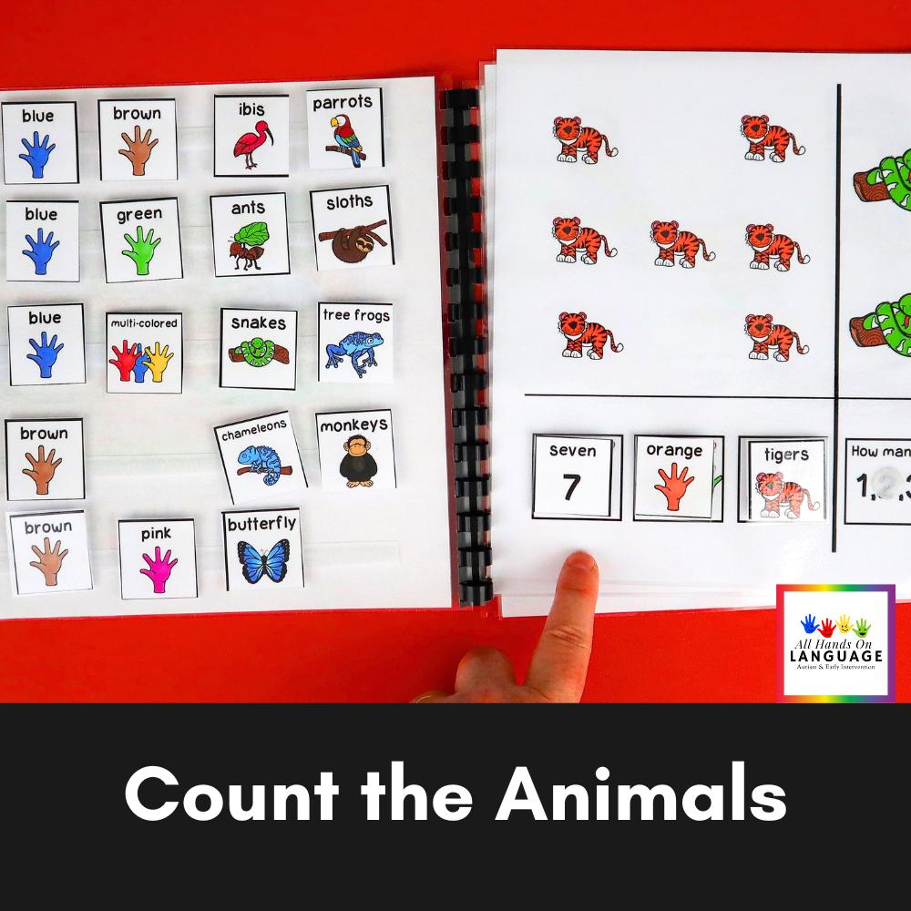 Rainforest Animals Interactive Book: Counting & Describing, Speech ...