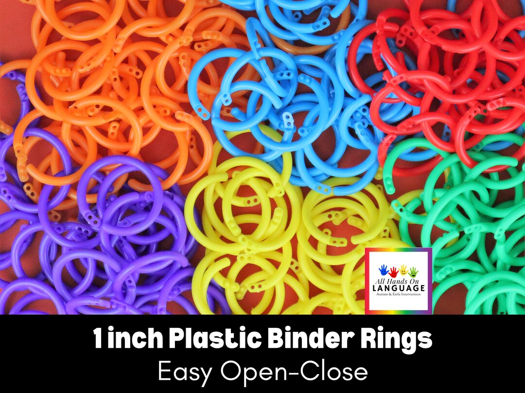 Colorful Plastic Binder Rings, 1 Inch Inner Diameter, Easy Open and ...