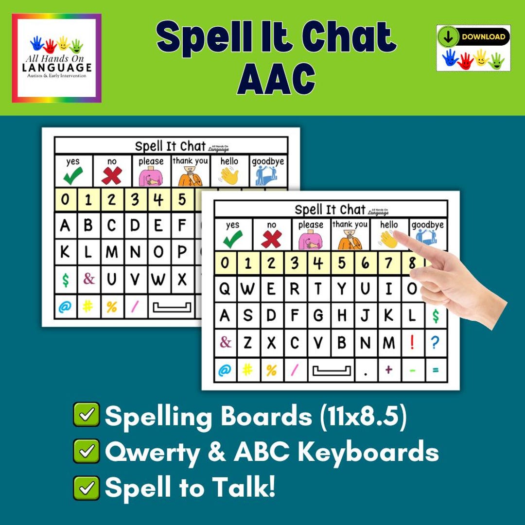 Spell It Chat Communication Boards: AAC, Aphasia, Apraxia (PDF ...