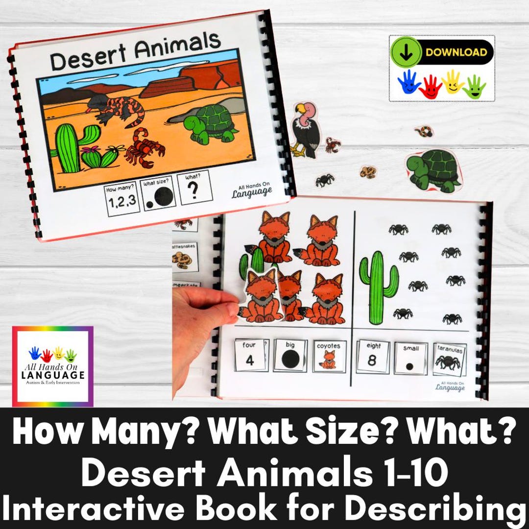 Livre interactif sur les animaux du désert : compter et décrire ...