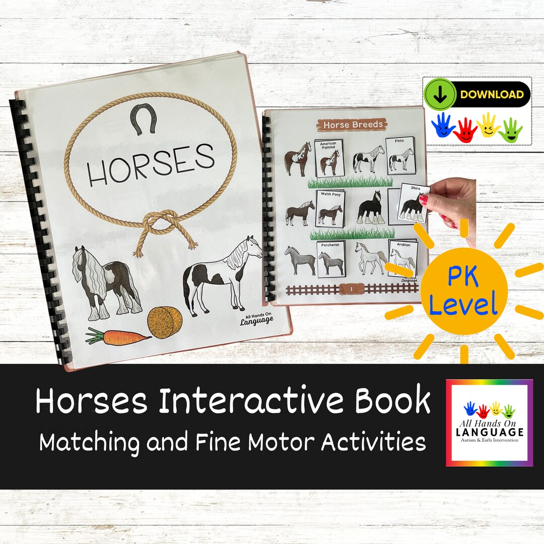 Horses Interactive Activity Book, High-interest Topic at Preschool ...