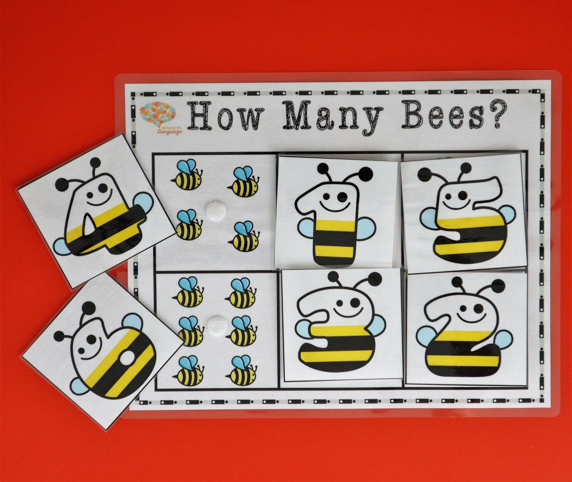 Bee Numbers 1-6 Count and Match Activity Autism and Preschool - Etsy