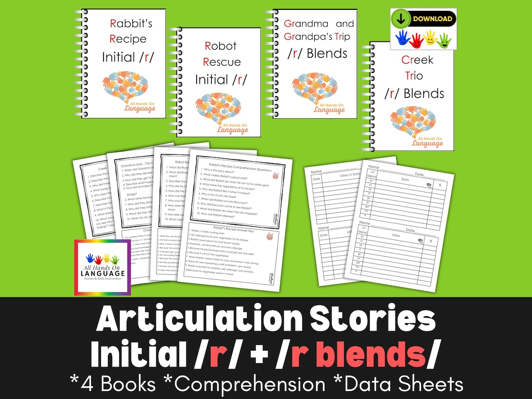 Articulation Stories-initial R + R Blends /r/+ /br,cr,dr,fr,gr,pr,spr ...