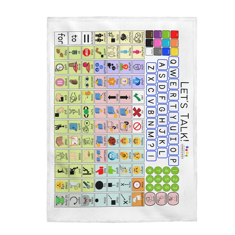 Communication Board Blanket Let's Talk 139 Messages on a - Etsy