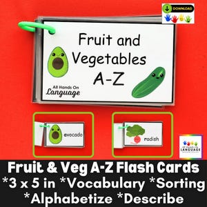 Fruit & Vegetable Flash Cards A to Z: Food With Faces (PDF Printable ...