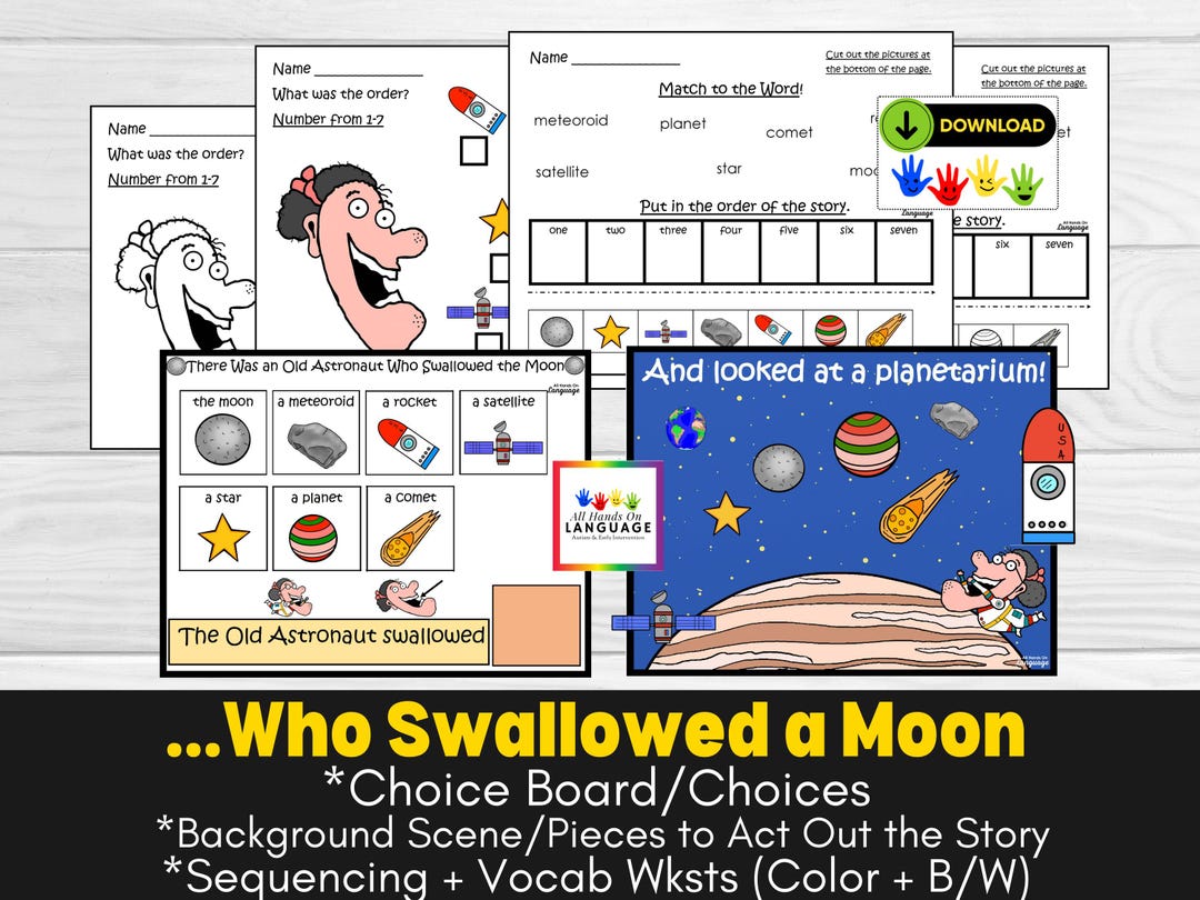 Old Astronaut Who Swallowed the Moon Story Companion Activities ...