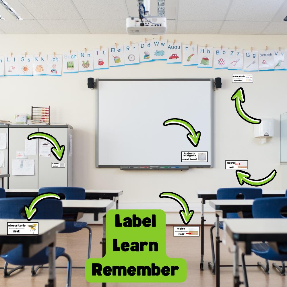 Bilingual Spanish/english Classroom Labels With Photos (2 Sizes) - PDF ...