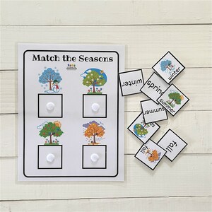 Four Seasons Matching Activity, Match the Pictures and the Words ...