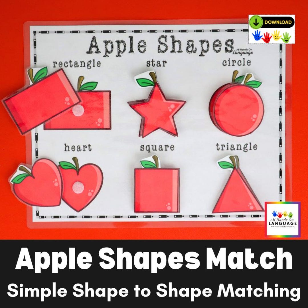 Apple Shapes Matching Activity: Preschool Printable (PDF) - Etsy