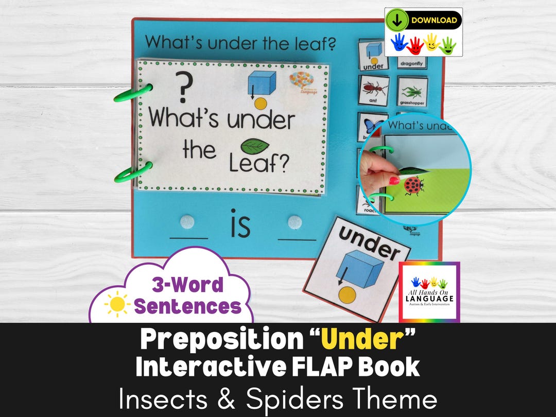 What's Under the Leaf? Interactive Flap Book for Preposition UNDER ...