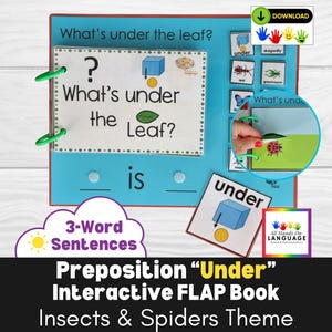 What's Under the Leaf? Interactive Flap Book for Preposition UNDER ...
