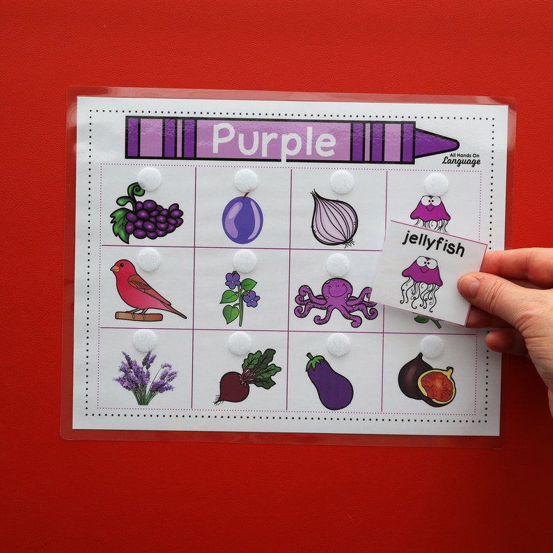 Purple Matching Activity for Kids Match and Name the Purple - Etsy
