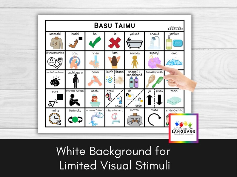 Japanese Romaji Bath Time Communication Board: AAC, ASL (PDF Printable ...