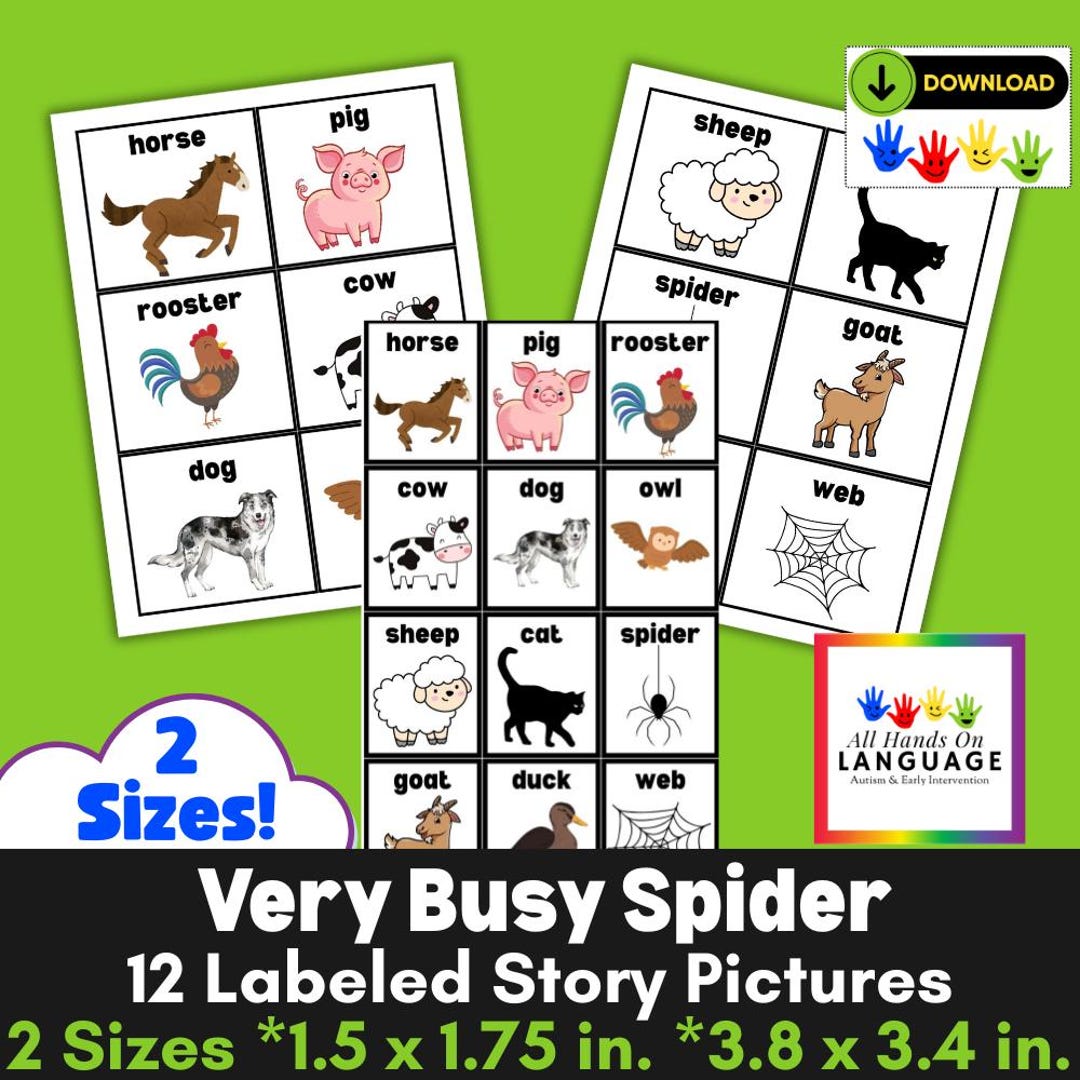 The Very Busy Spider Story Matching Cards: Autism Learning Materials ...