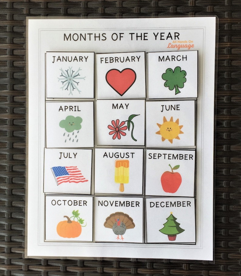 Months of the Year Matching Activity Labeled Months With - Etsy
