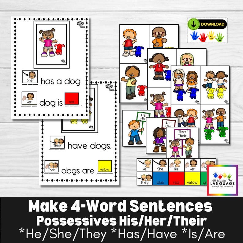 Autism Language Activities Bundle: Pronouns, Verbs, Prepositions & More ...