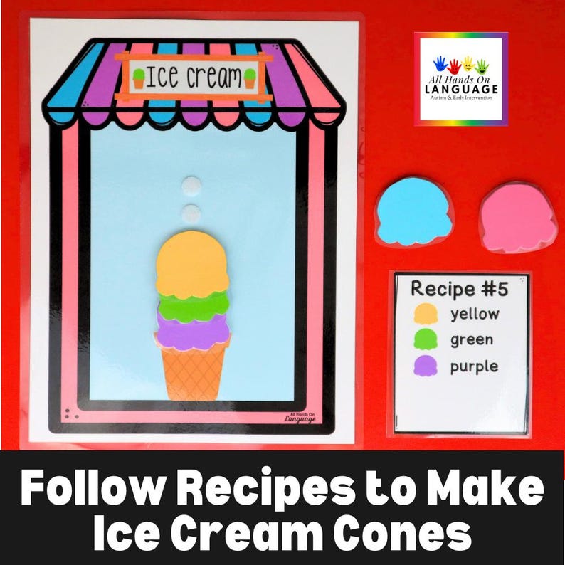 Kit de actividades para preparar helados: Juego de secuenciación de ...