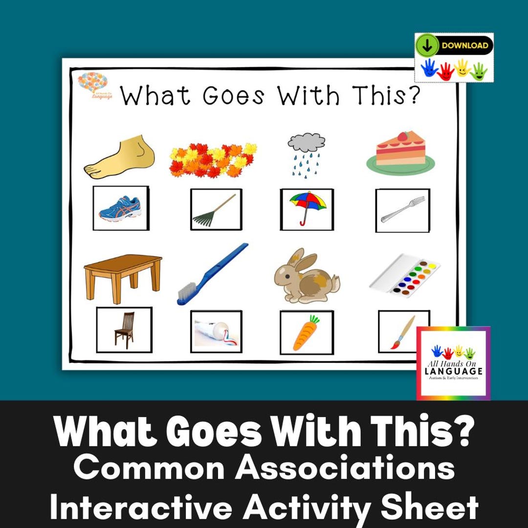 What Goes With This? Association Matching Activity, Preschool and ...